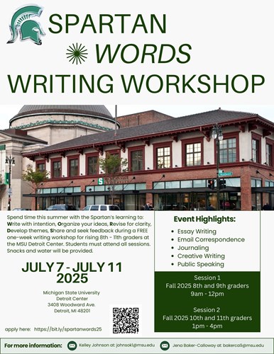 Spartan Words Writing Workshop—MSU Detroit Center—Michigan State University